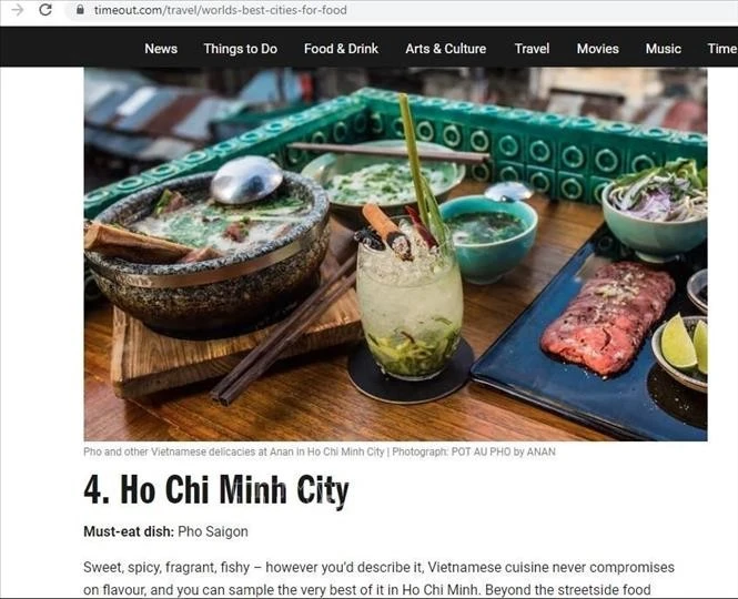 Ciudad Ho Chi Minh nombrada cuarta mejor urbe gastronómica del mundo ...